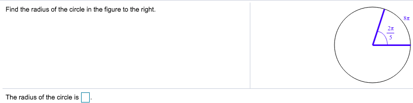 Solved Find the radius of the circle in the figure to the | Chegg.com
