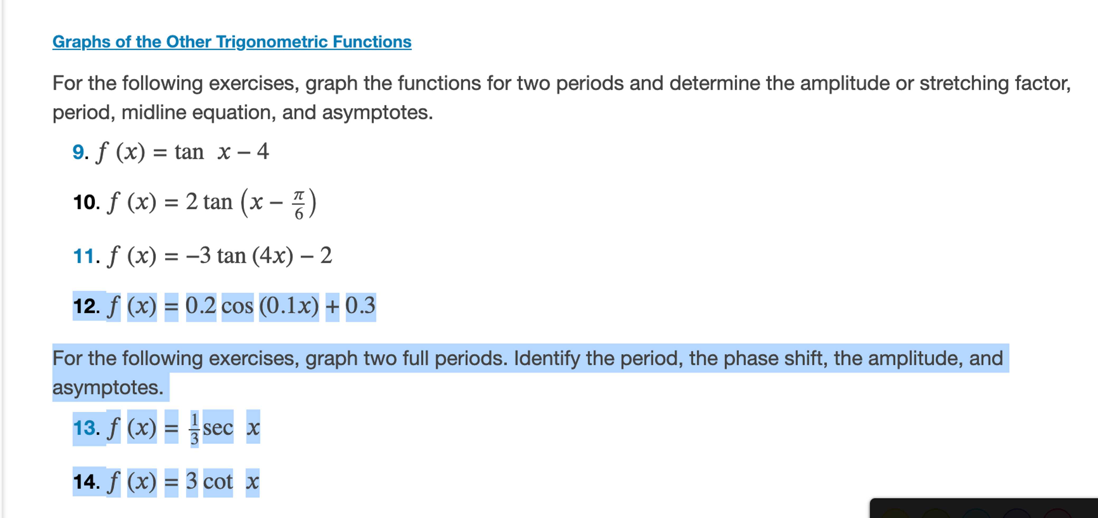 Solved For the following exercises, graph the functions for | Chegg.com