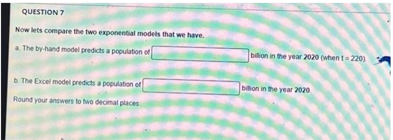 Now lets compare the two exponential models that we | Chegg.com