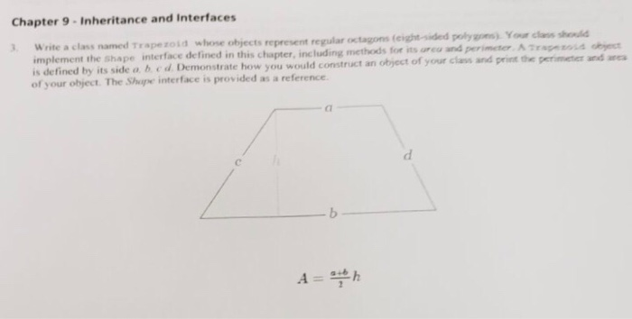Solved Chapter 9 -Inheritance and Interfaces 3. objects | Chegg.com Solved Chapter 9 -Inheritance and Interfaces 3. objects | Chegg.com