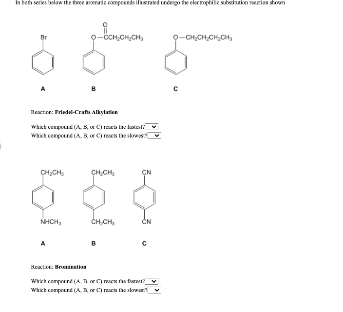 Solved In both series below the three aromatic compounds | Chegg.com