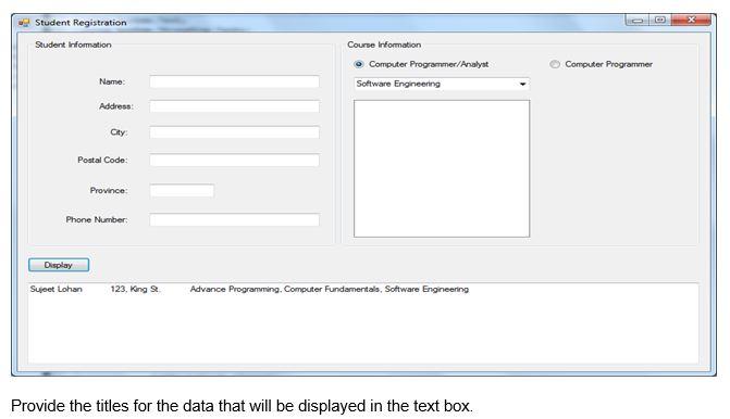 Solved Using VS - use GUI using windows forms and C#.Net | Chegg.com