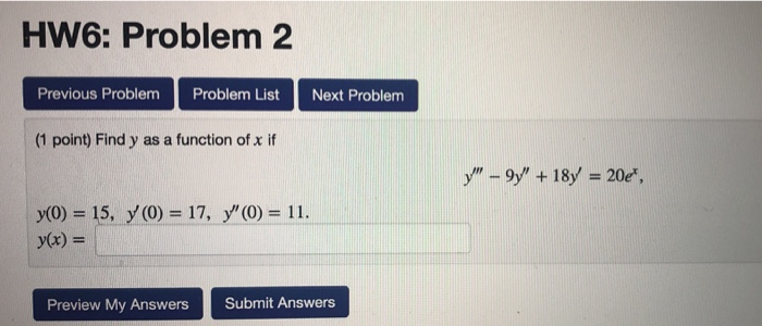 Solved HW6: Problem 2 Previous Problem Problem List Next | Chegg.com