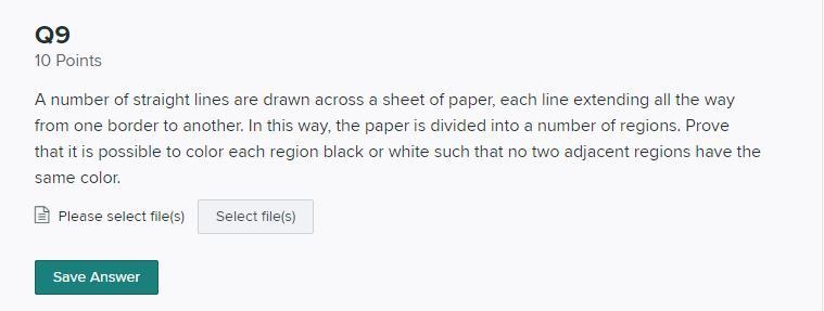 Solved Q9 10 Points A number of straight lines are drawn | Chegg.com