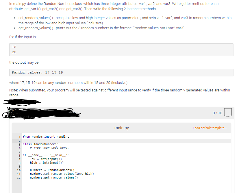 Solved In main.py define the RandomNumbers class, which has | Chegg.com