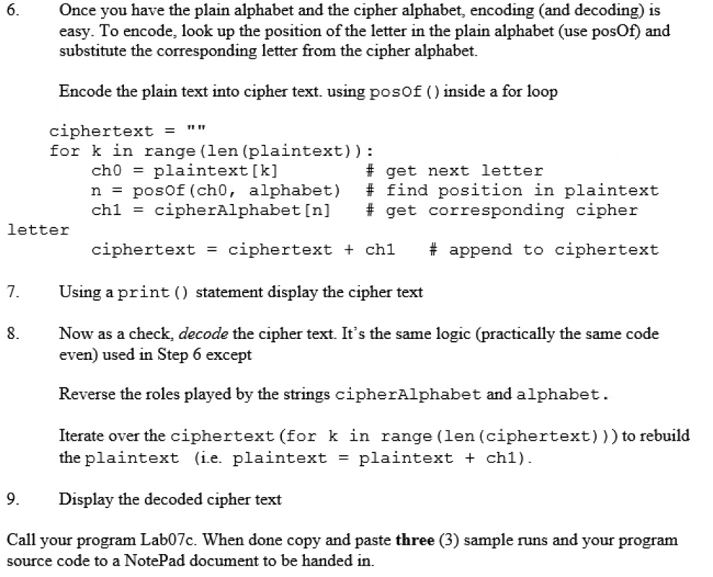 Part 1: A Shift Cipher (Encrypt): The following | Chegg.com
