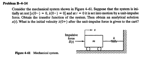 Solved Problem B-4-14 Consider the mechanical system shown | Chegg.com