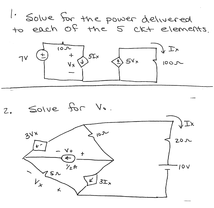 Solved 1. Solve for the power delivered to each of the 5 ckt | Chegg.com