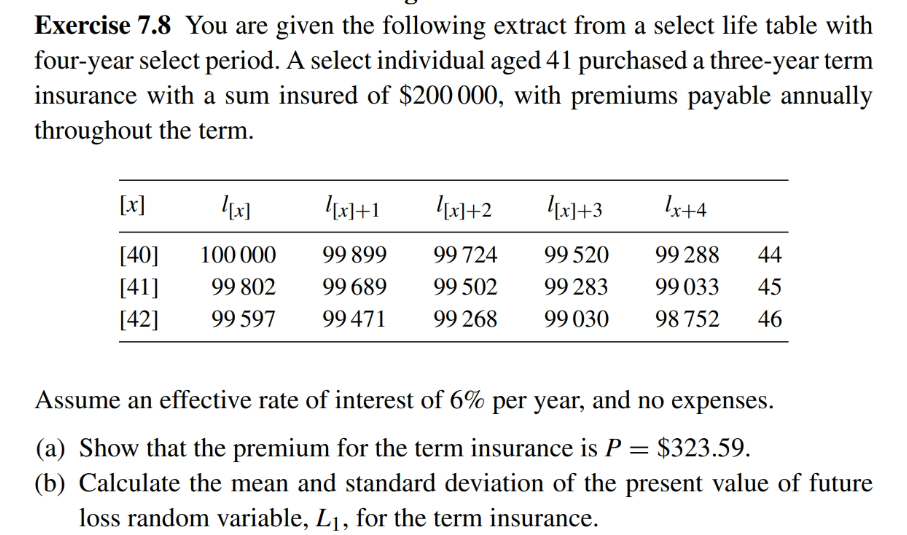 Solved Actuarial mathematicsGiven that the CORRECT answers | Chegg.com