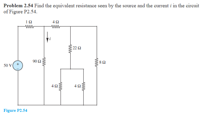 Solved Problem 2.54 Find the equivalent resistance seen by | Chegg.com