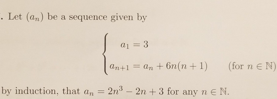 Solved Let (an) be a sequence given by an+1 an 6n (n +1) | Chegg.com