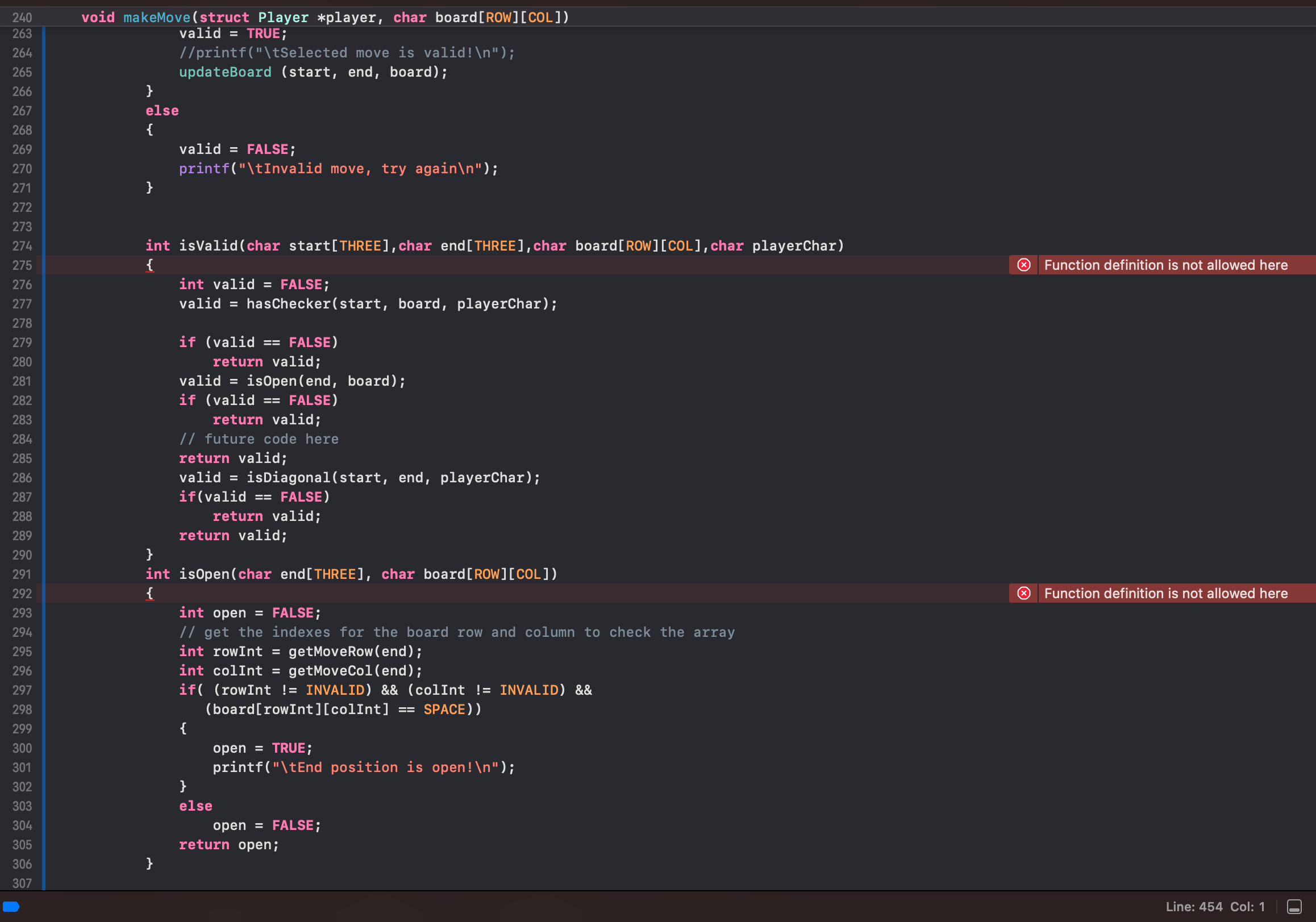 Help With Programming with C work. Build Failing on | Chegg.com