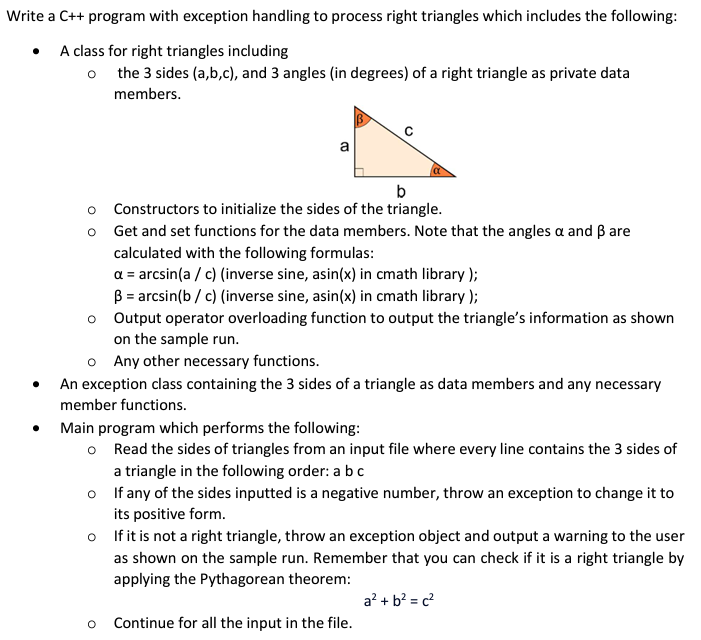 Solved Nrite a C++ program with exception handling to | Chegg.com