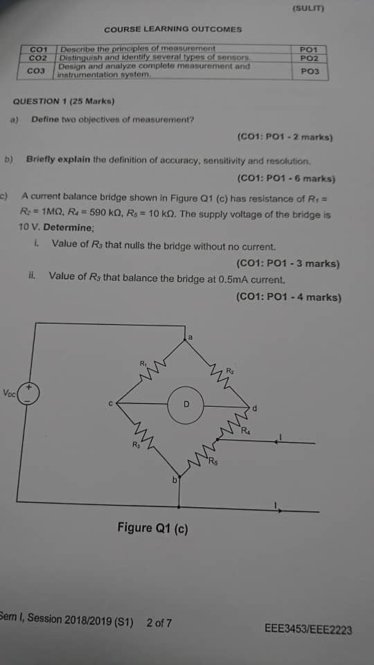 Solved (SULIT) COURSE LEARNING OUTCOMES co1 Describe the | Chegg.com