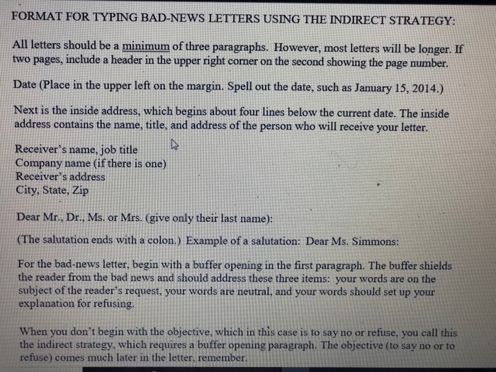 Solved Write a professional business letter using the | Chegg.com