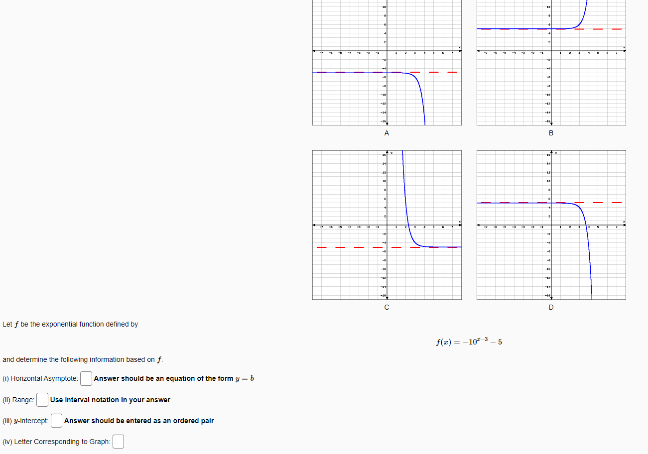 Solved Let f be the exponential function defined by | Chegg.com