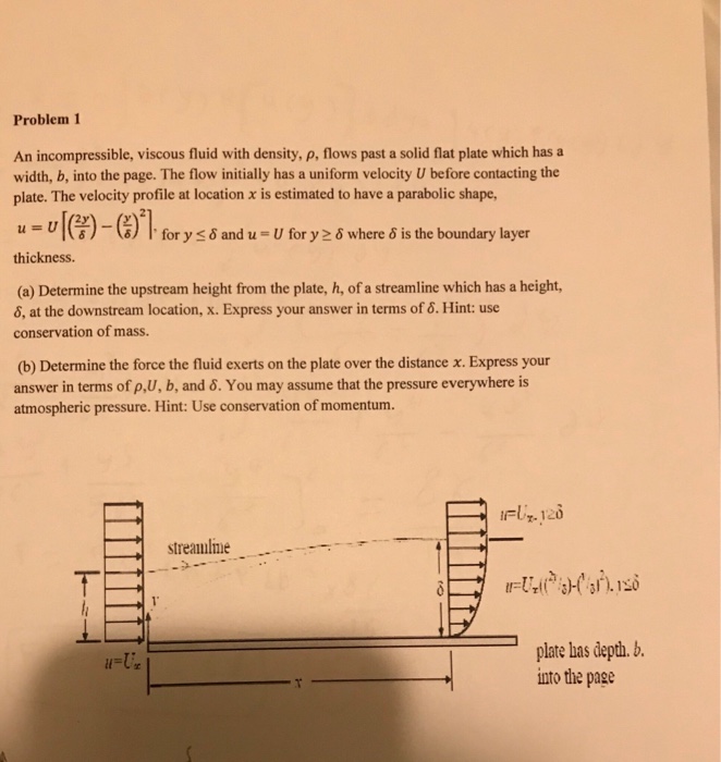 Solved Problem 1 An incompressible, viscous fluid with | Chegg.com