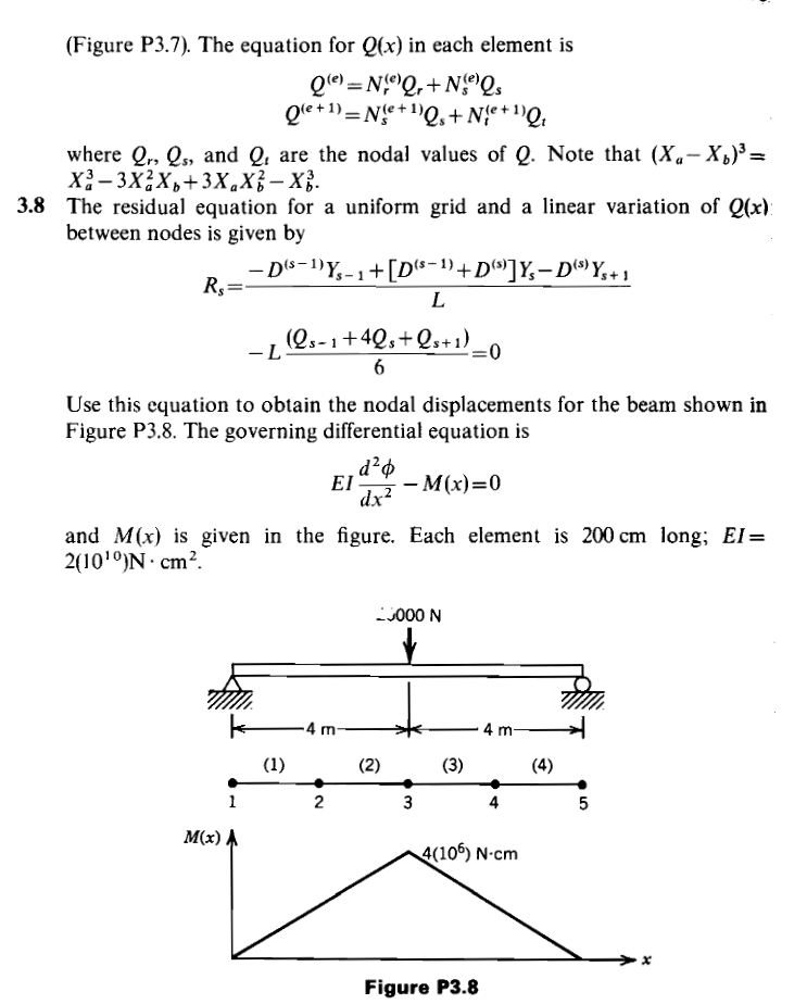 Solved (Figure P3.7). The equation for Q(x) in each element | Chegg.com