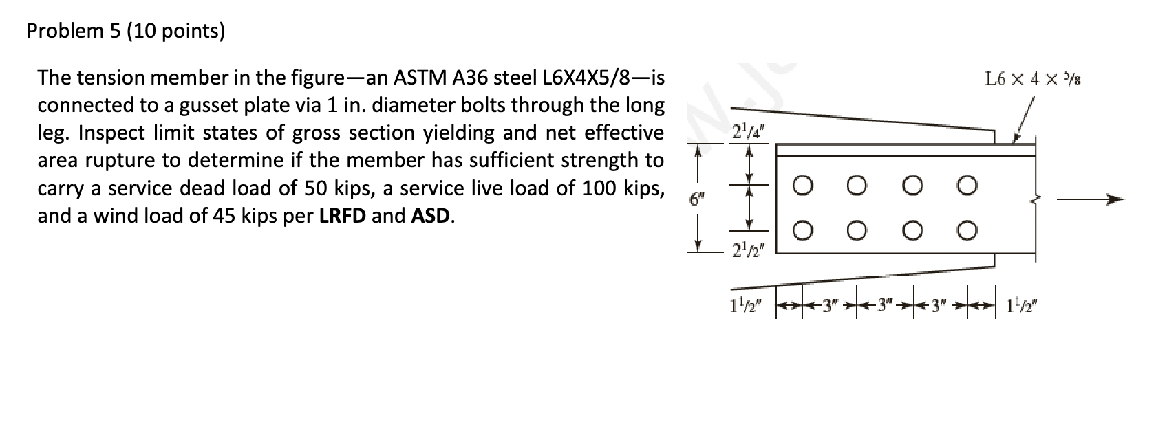 Solved The tension member in the figure-an ASTM A36 steel | Chegg.com