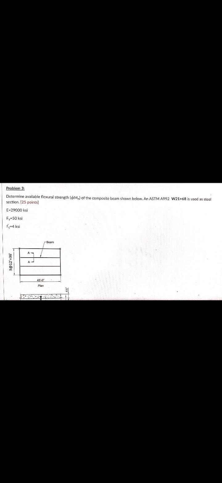 Solved Problem 3: Determine available flexural strength (M) | Chegg.com