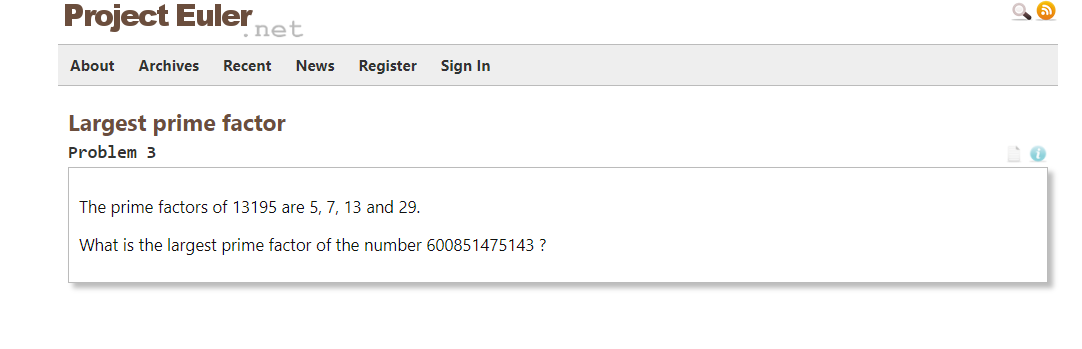 Solved Project Euler net About Archives Recent News Register | Chegg.com