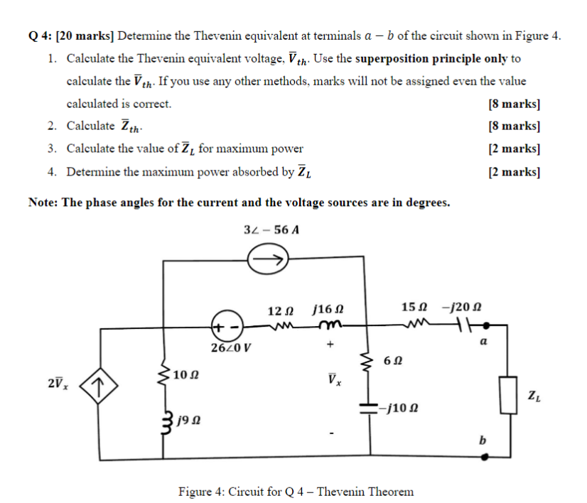 Solved Q 4: [20 marks] Determine the Thevenin equivalent at | Chegg.com