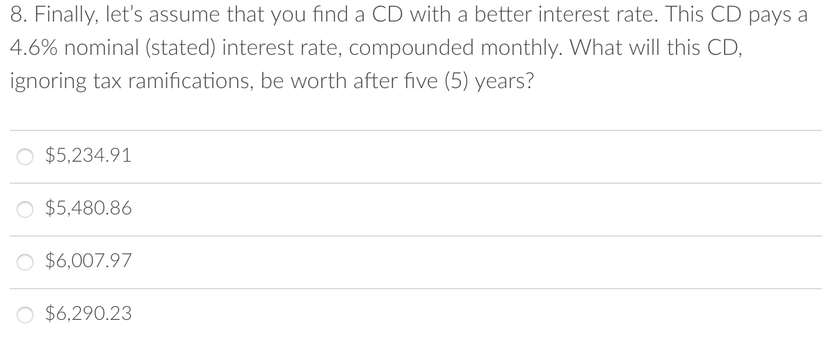 Solved 8. Finally, let's assume that you find a CD with a | Chegg.com