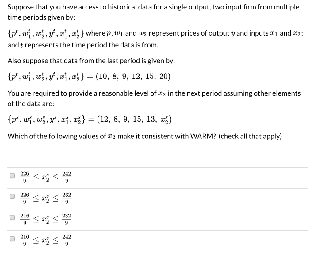 Solved Suppose that you have access to historical data for a | Chegg.com