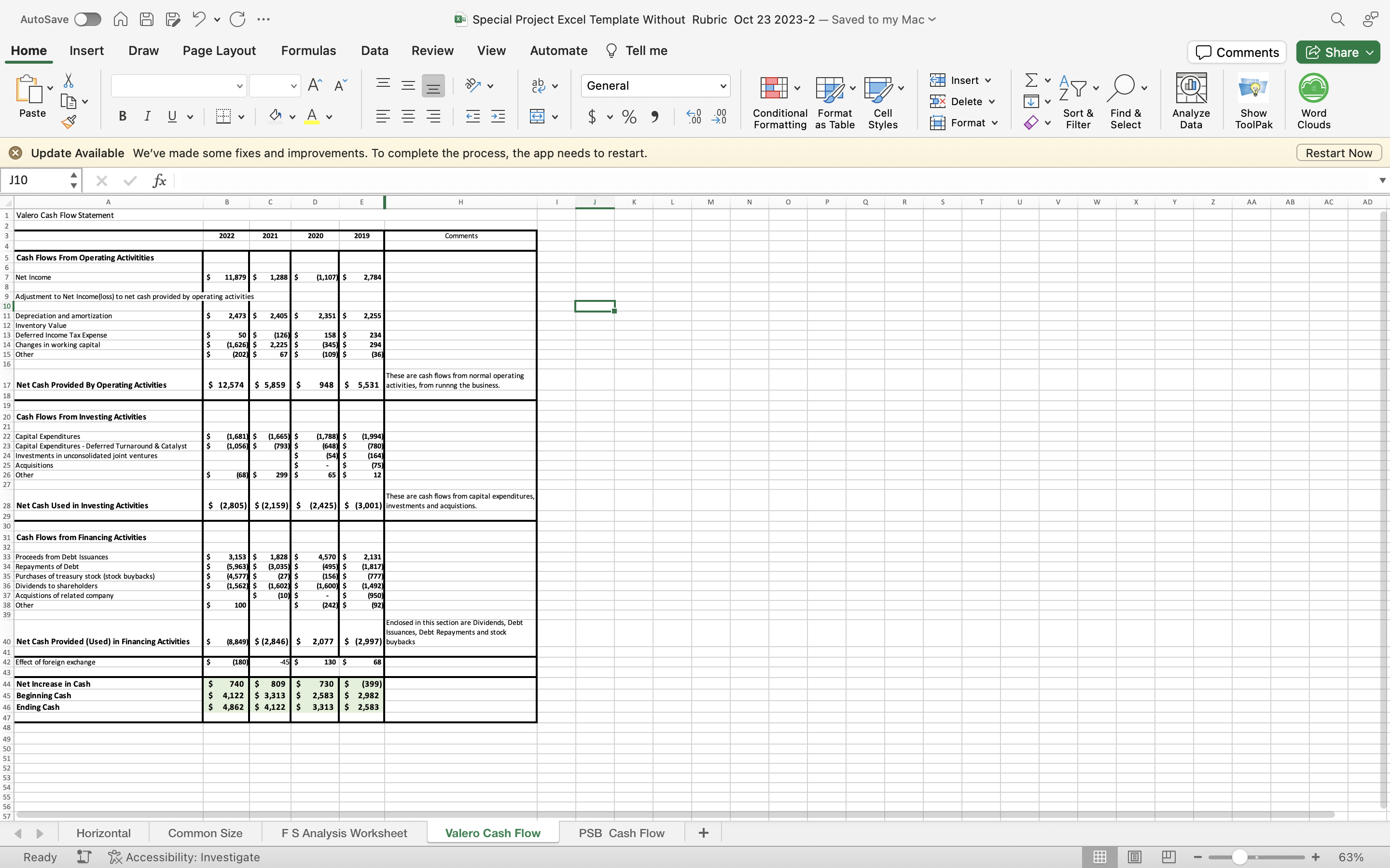Using the blank Excel template provided, prepare a | Chegg.com