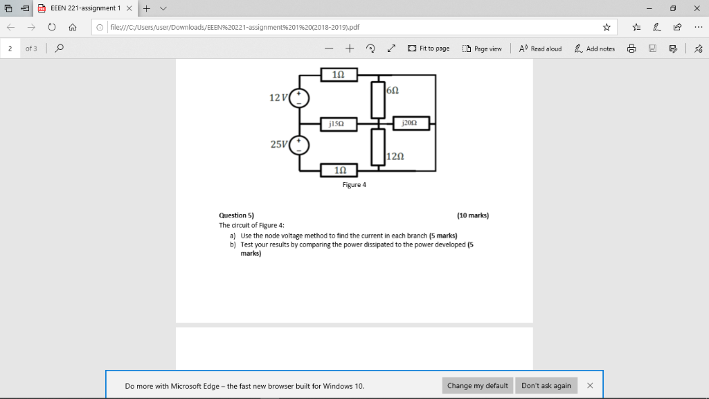 Solved EEEN 221-assignment 1 X v o ol | Chegg.com