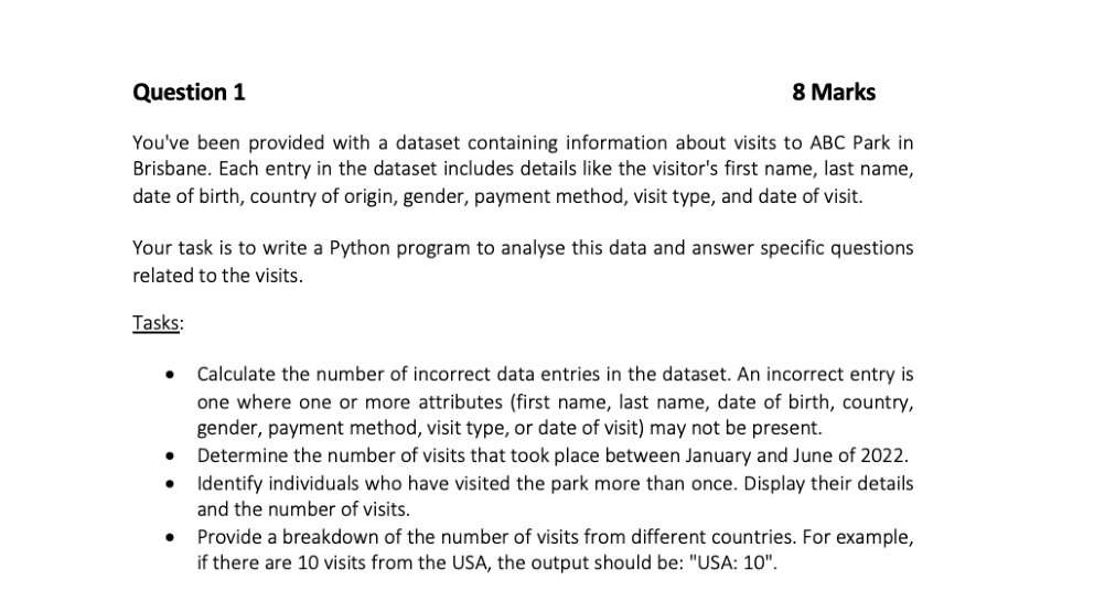 Solved Question 1 8 Marks You've been provided with a | Chegg.com