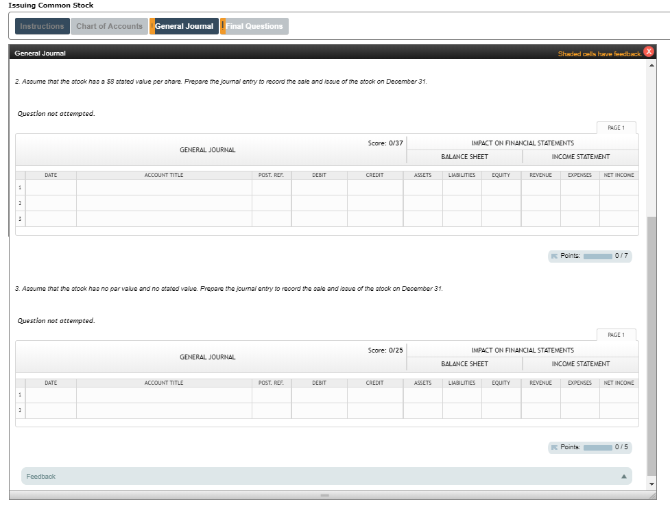 Solved Issuing Common Stock Instructions Chart of Accounts | Chegg.com