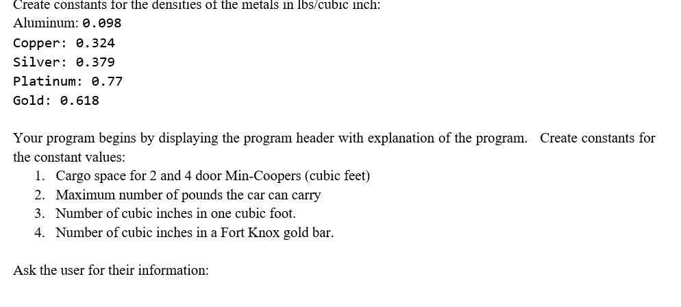CIS 1275 C++ Programming Part I Program 2: Mini | Chegg.com