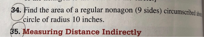 Solved 4. Find the area of a regular nonagon (9 sides) | Chegg.com