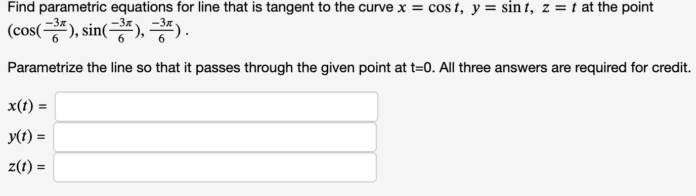 Solved Find parametric equations for line that is tangent to | Chegg.com