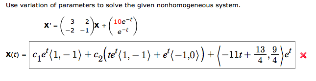 Solved Use variation of parameters to solve the given | Chegg.com