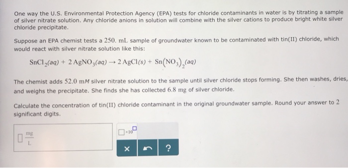 Solved One way the U.S. Environmental Protection Agency | Chegg.com