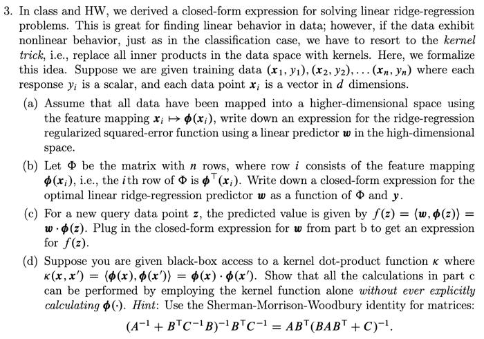 Solved In class and HW, we derived a closed-form expression | Chegg.com