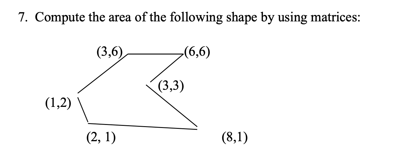 Solved 7. Compute the area of the following shape by using | Chegg.com