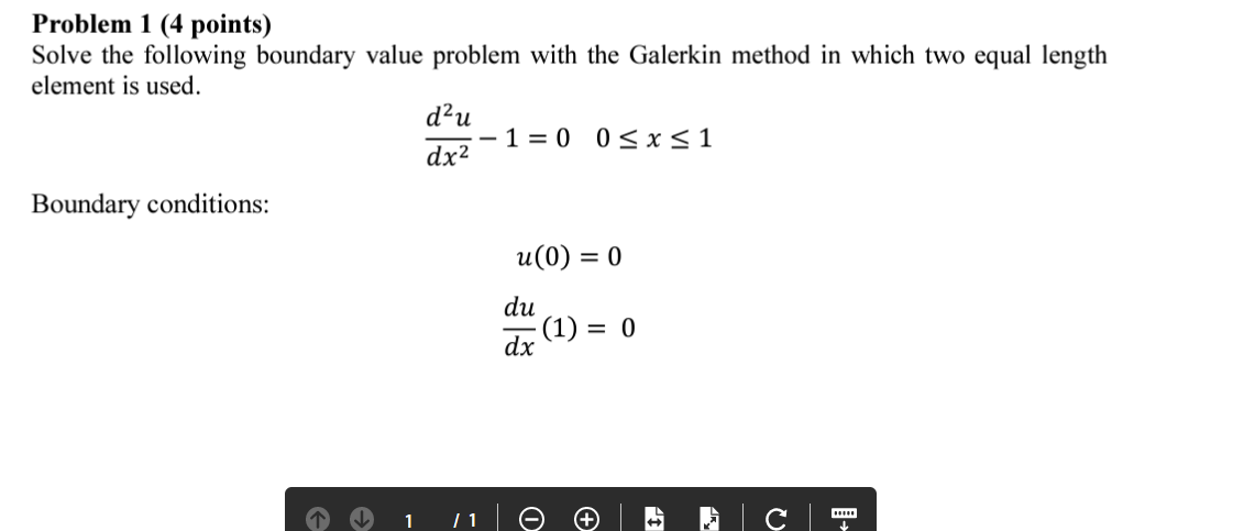 Solved Problem 1 (4 points) Solve the following boundary | Chegg.com