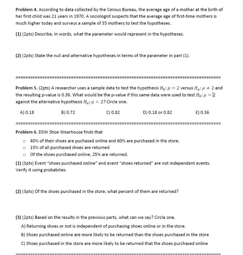Solved Problem 4. According to data collected by the Census | Chegg.com