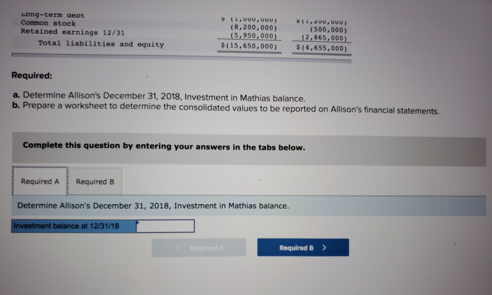 Solved Allison Corporation acquired all of the outstanding | Chegg.com