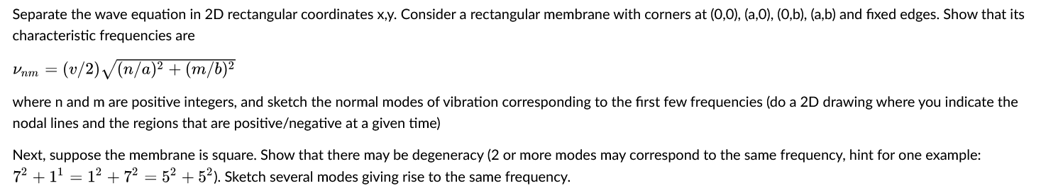 Solved Separate the wave equation in 2D ﻿rectangular | Chegg.com