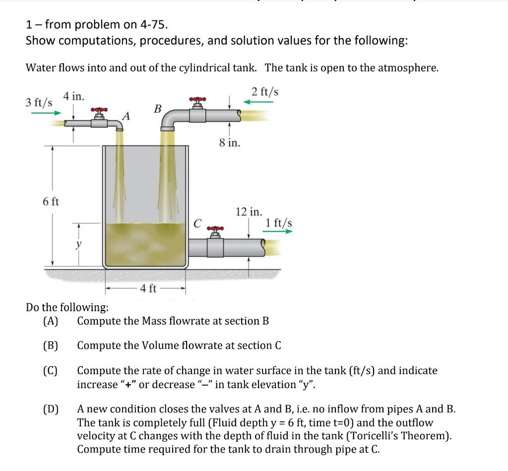 1 - from problem on 4-75. Show computations, | Chegg.com