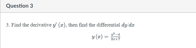 Solved 3. Find the derivative y′(x), then find the | Chegg.com