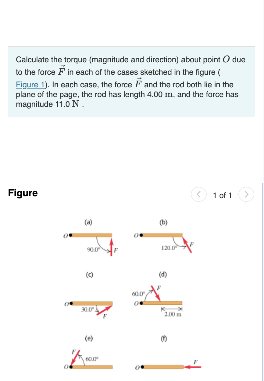 Solved Calculate the torque (magnitude and direction) about | Chegg.com