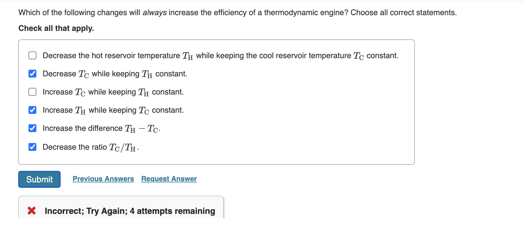 Solved Which of the following changes will always increase | Chegg.com