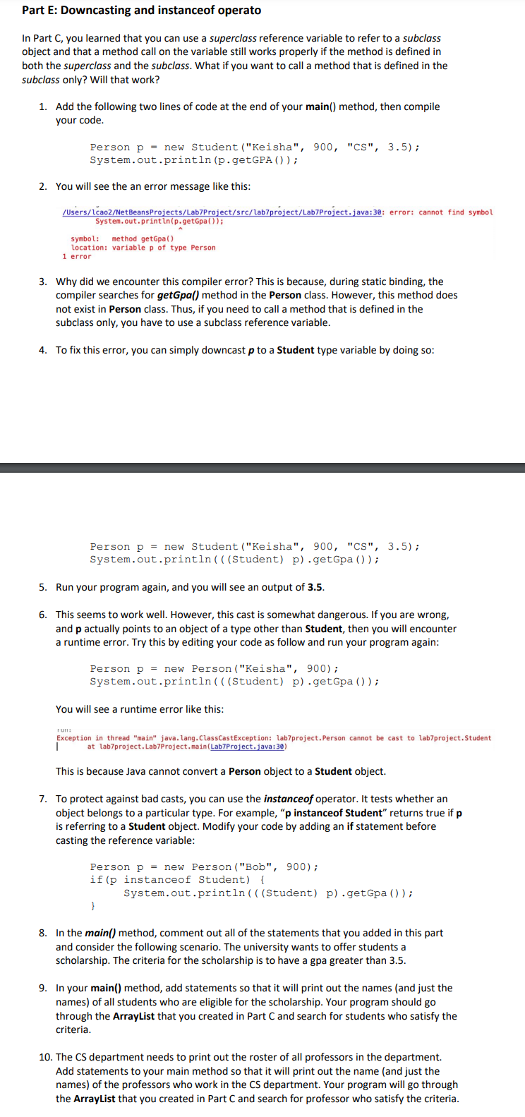 OVERVIEW 1) Part A: Object class 2) Part B: | Chegg.com