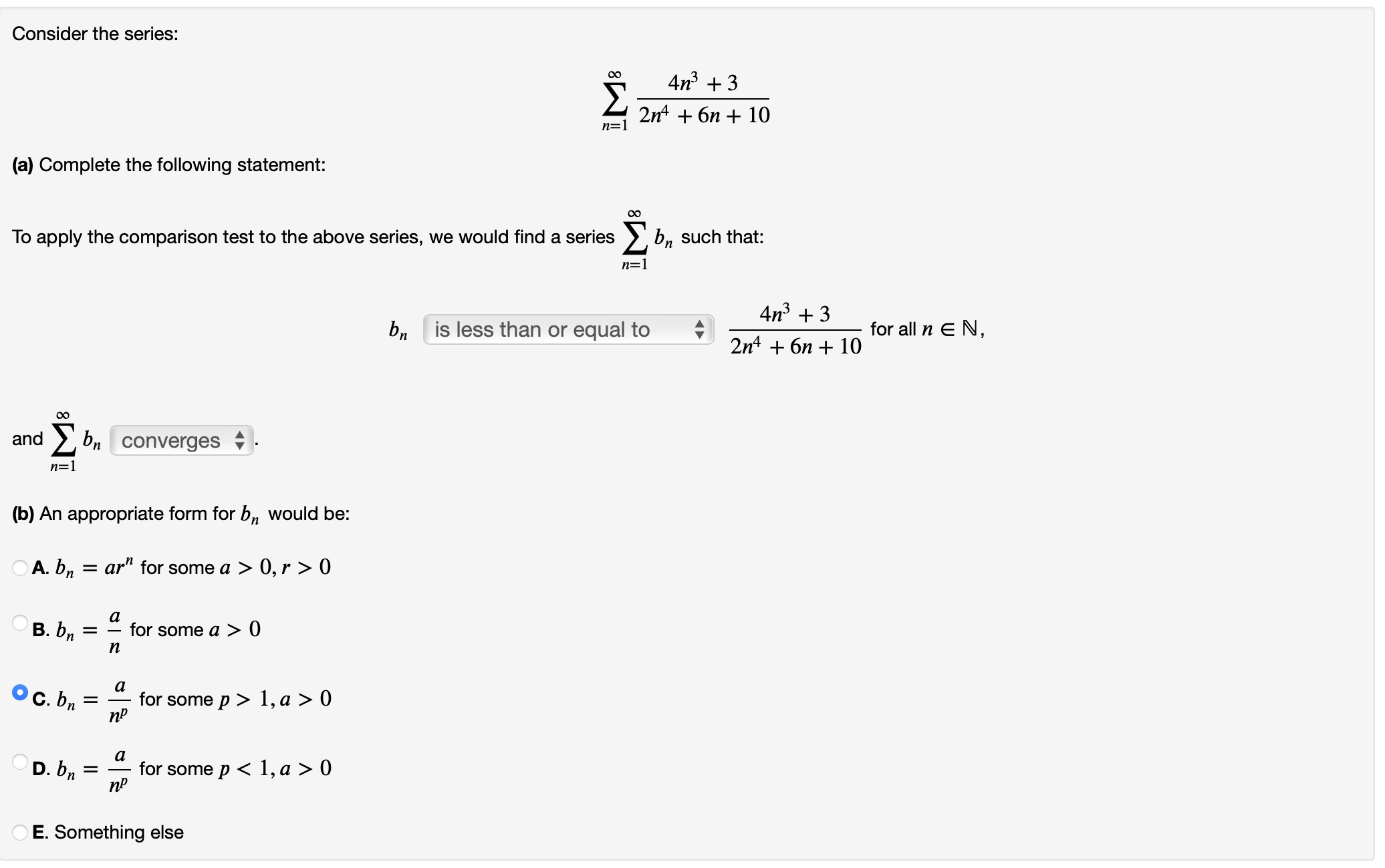 Solved Consider the series: \\[ \\sum_{n=1}^{\\infty} | Chegg.com