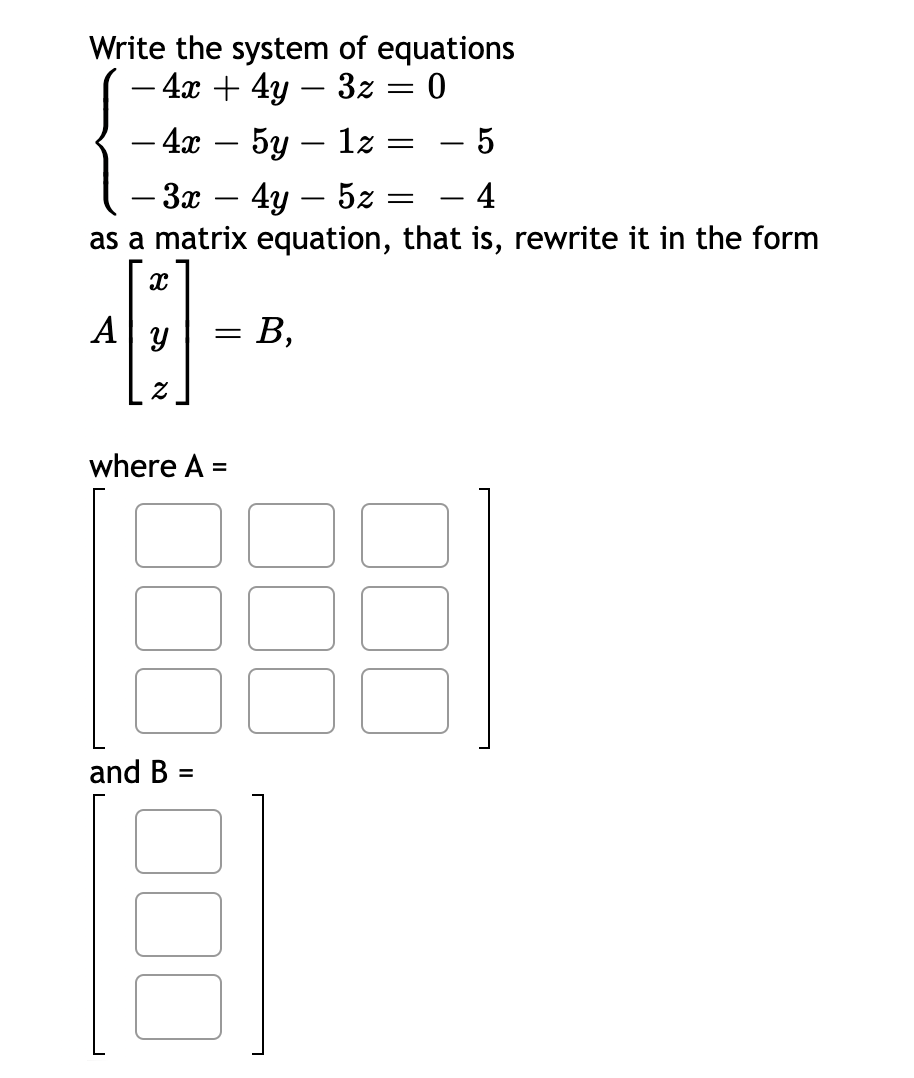 Solved Write the system of | Chegg.com